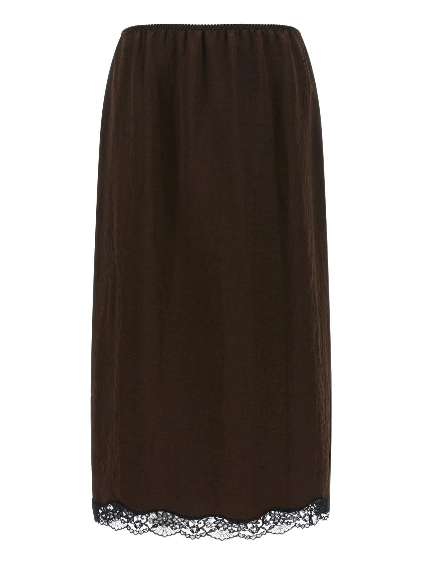 TWINSET Twinset Satin Lace Midi Skirt